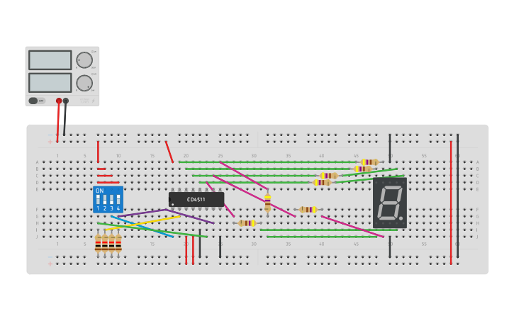 Circuit Design Bcd To Seven Segments Tinkercad
