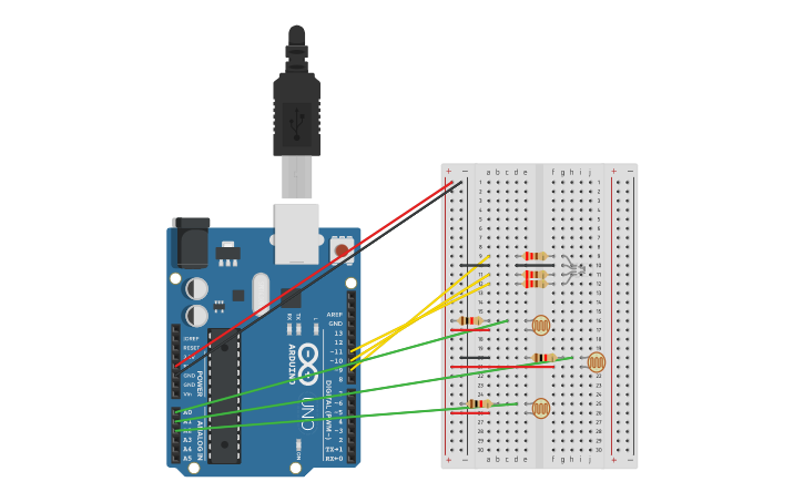 Circuit design Color Mixing Lamp - Tinkercad