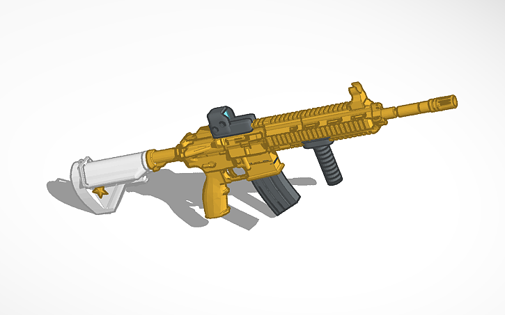 3D design gold M416 - Tinkercad