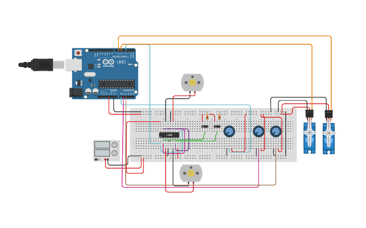 Circuit design Motor Driver - Tinkercad