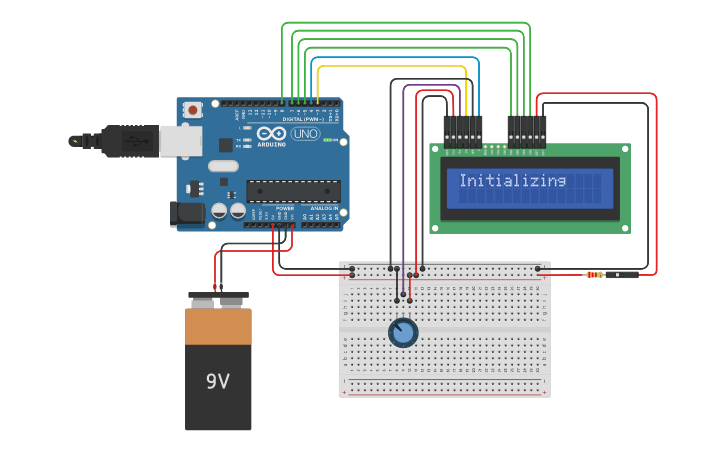 Circuit Design Water Flow Measure Tinkercad