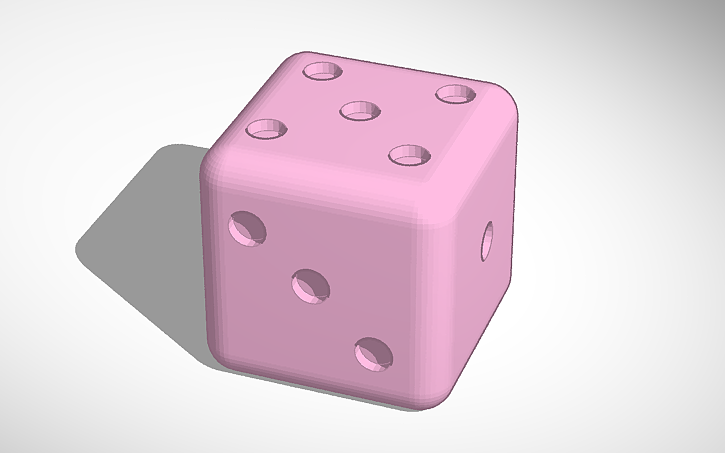 3D design Pink die / TinkerCAD. - Tinkercad