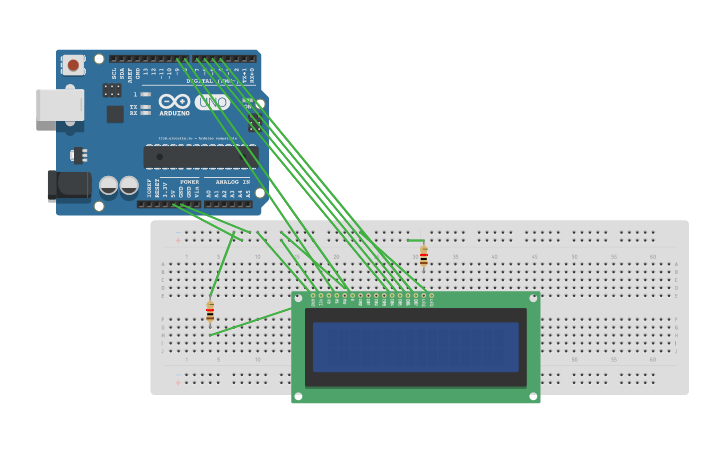 Circuit design LCD - Tinkercad