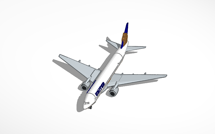 3D design United Airlines Boeing 777-200ER - Tinkercad