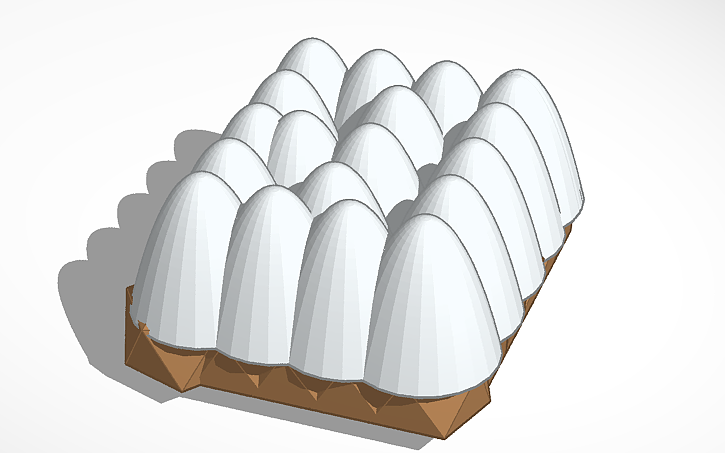 3D design eggs in palette - Tinkercad