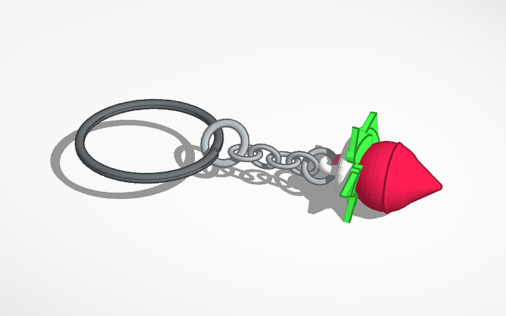 3D design Strawberry Keychain! - Tinkercad