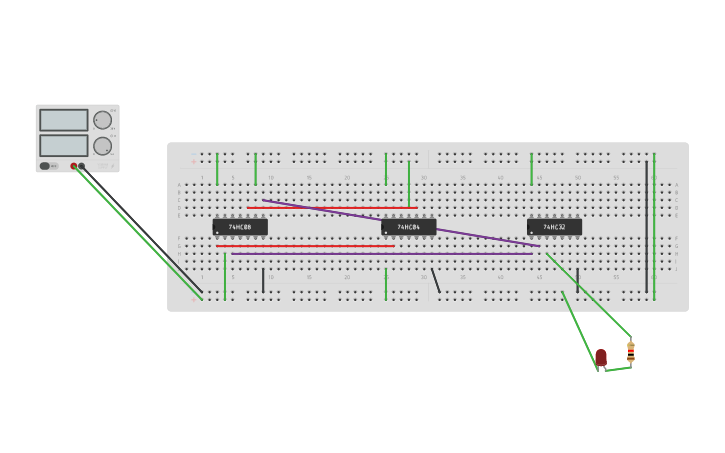 Circuit design XOR with AOI | Tinkercad