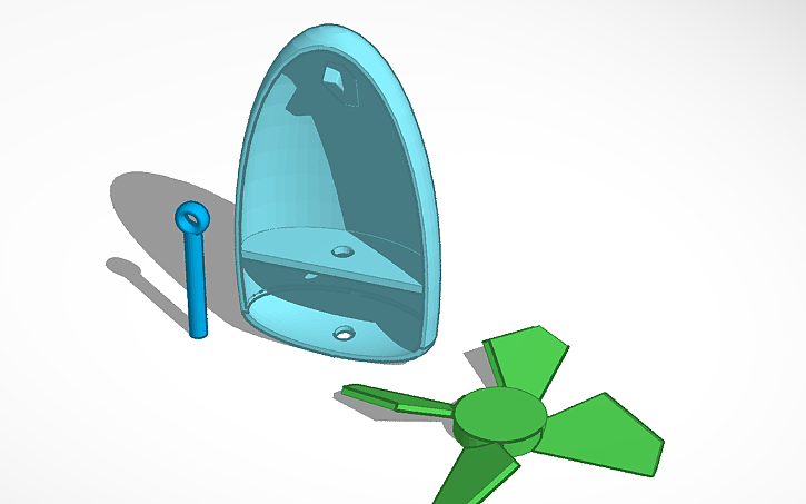 3D design rubber band powered boat - Tinkercad