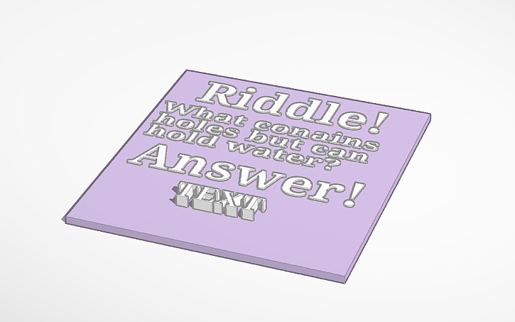 3D design Riddle! (part 1) - Tinkercad