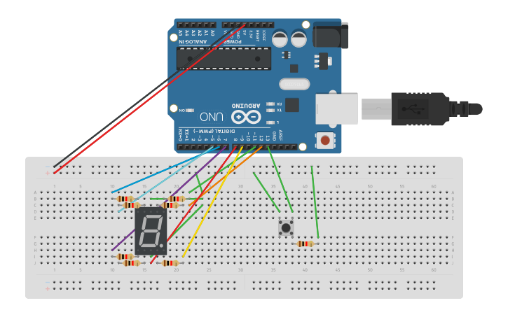 Circuit design 7 Segment Display - Tinkercad Circuit design 7 Segment Display - Tinkercad