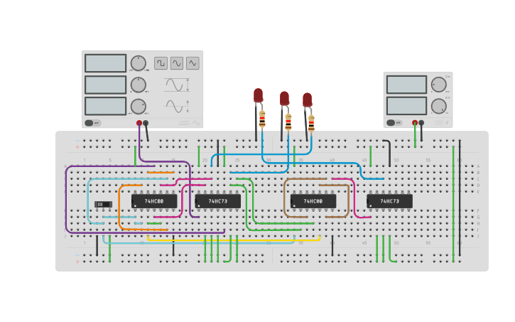 Circuit design 3 BIT ASYNCHRONOUS UP/DOWN COUNTER - Tinkercad Circuit design 3 BIT ASYNCHRONOUS UP/DOWN COUNTER - Tinkercad