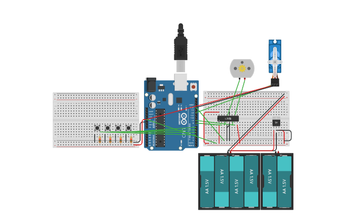 Circuit design Copy of EL2 RC Car Circuit Template - Tinkercad