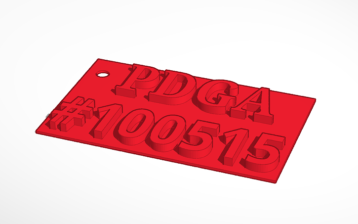 3D design PDGA bag tag version 1 | Tinkercad
