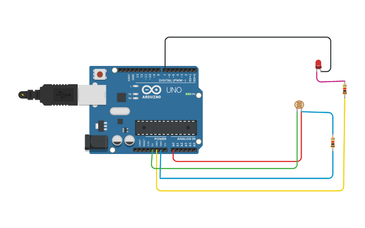 Circuit design Photo Resistor | Tinkercad