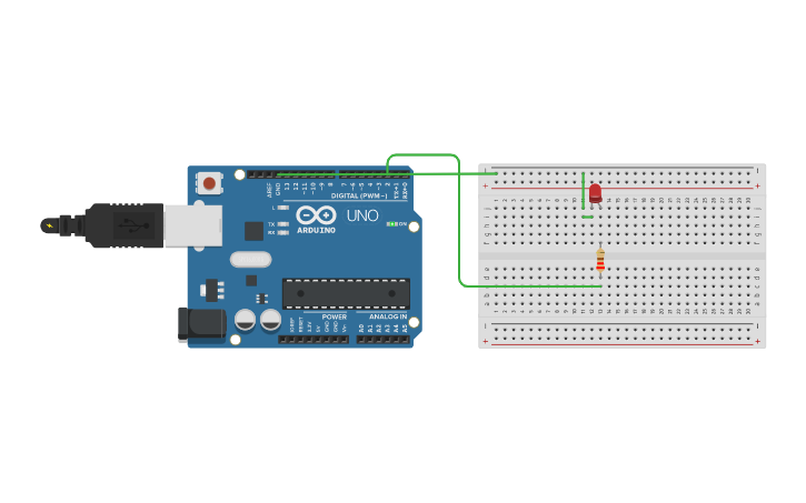 Circuit design practical example of millis - Tinkercad
