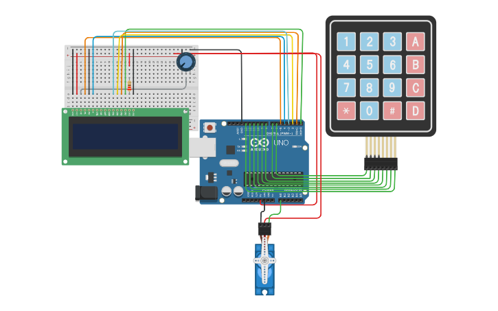 Circuit design Electronic lock - Tinkercad