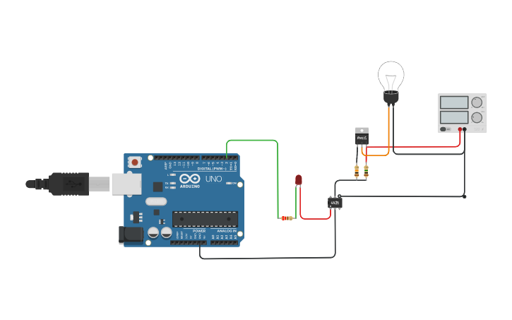 Circuit design PMOS - Tinkercad