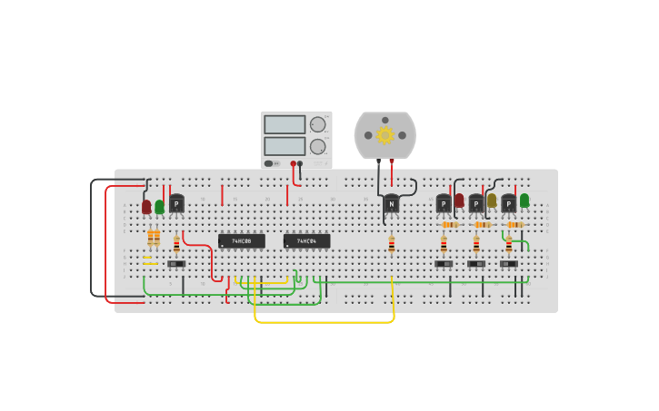 Circuit design Water Level Indicator and Automatic Pump System - Tinkercad