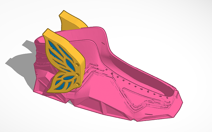 3D design butterfly shoes - Tinkercad