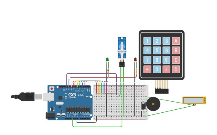 Circuit design Login Keyboard 4x4 - Tinkercad