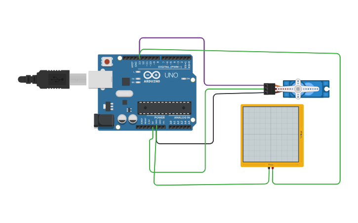 Circuit Design Servo Motor Interfacing Tinkercad 