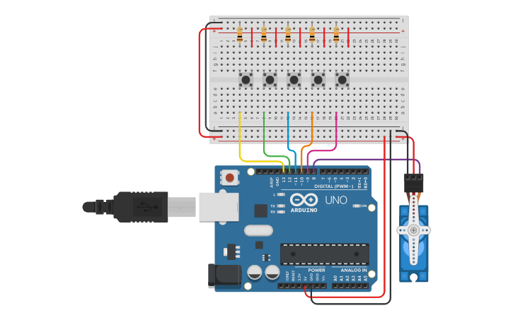 Circuit design Combination lock | Tinkercad