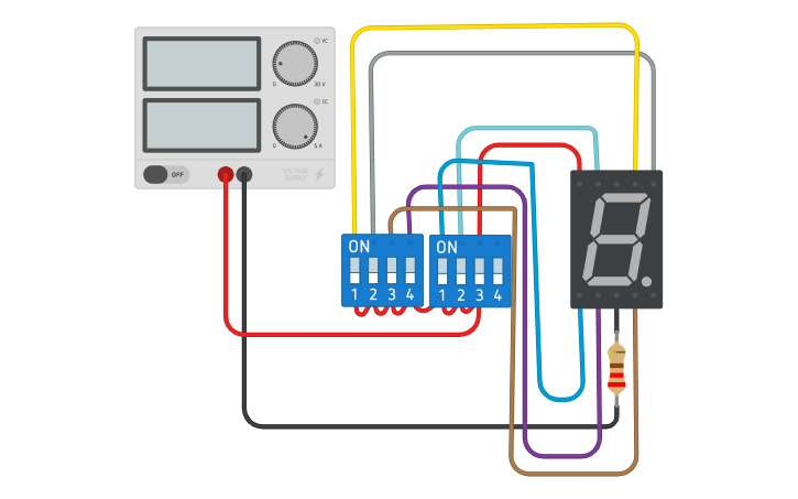 Circuit Design Display 7seg Tinkercad