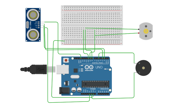 Circuit design Tank Water Level Detector - Tinkercad