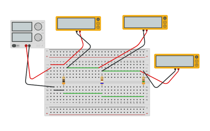Circuit design Practica1 - Circuito Paralelo | Tinkercad