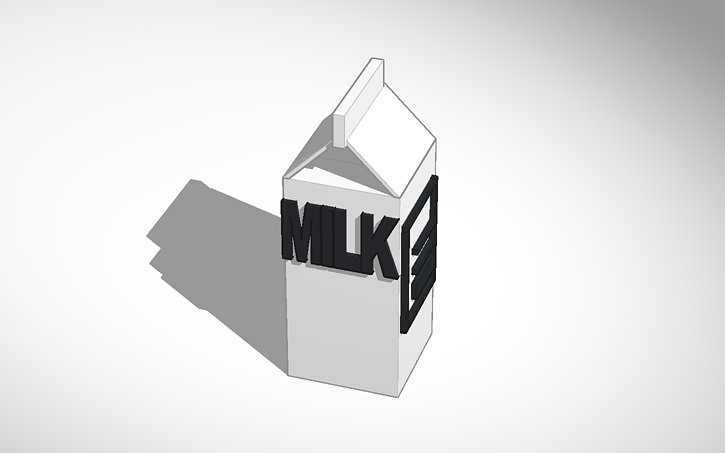 3D design milk carton - Tinkercad