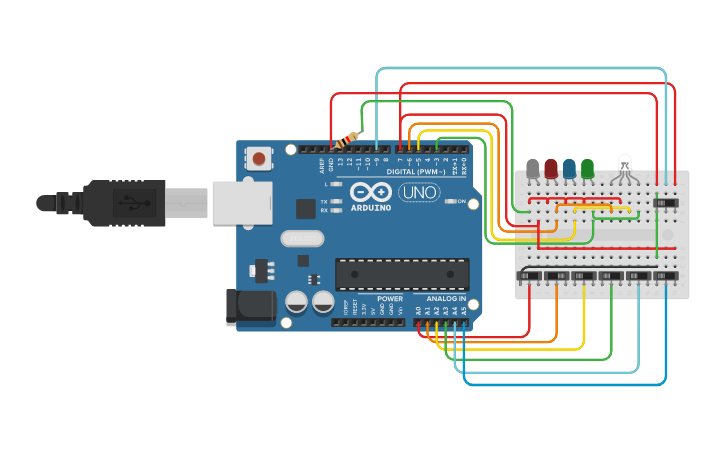 Circuit design Design Exp 3-bit binary calculator - Tinkercad