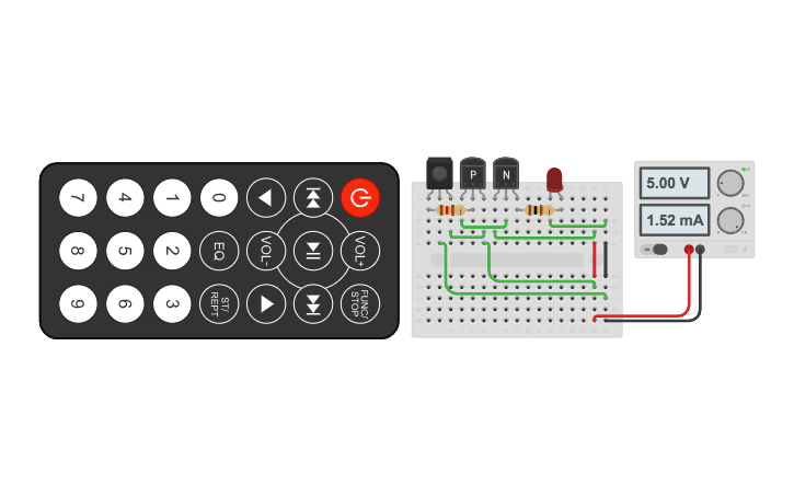 Circuit design Remote Control Tester - Tinkercad