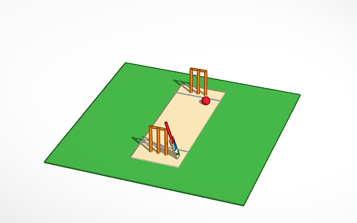 3D design Cricket Pitch - Tinkercad