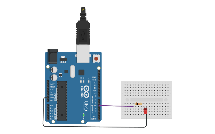 Circuit design Arduino flash Led | Tinkercad