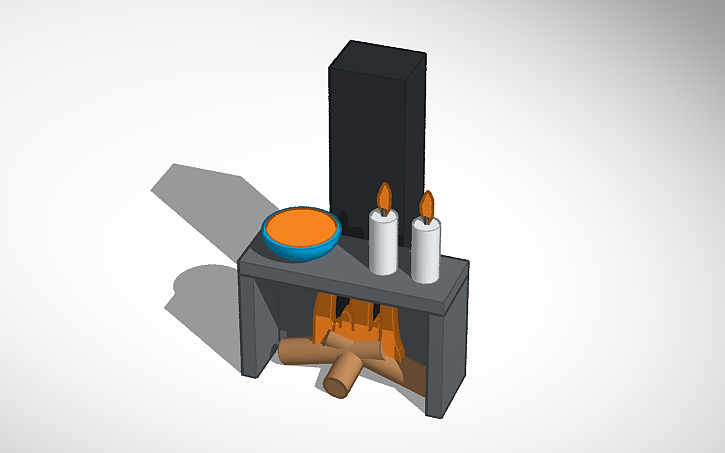3D design Fire place - Tinkercad