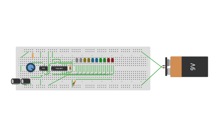 Circuit design Running Lights - Tinkercad