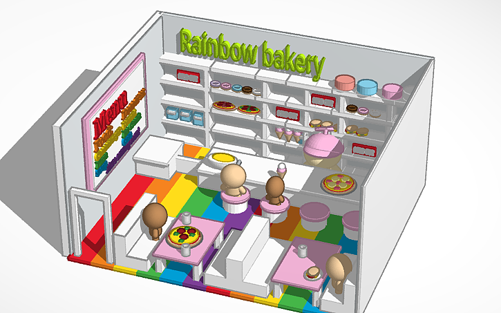 3D design Rainbow Bakery! (collab) - Tinkercad