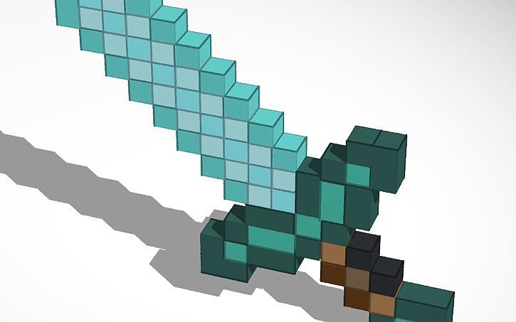 3D design Epée Minecraft diamant - Tinkercad