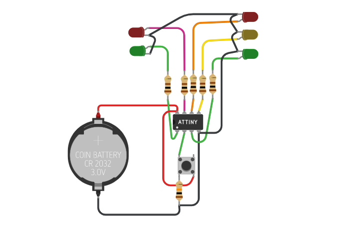 Circuit design Traffic light - Tinkercad