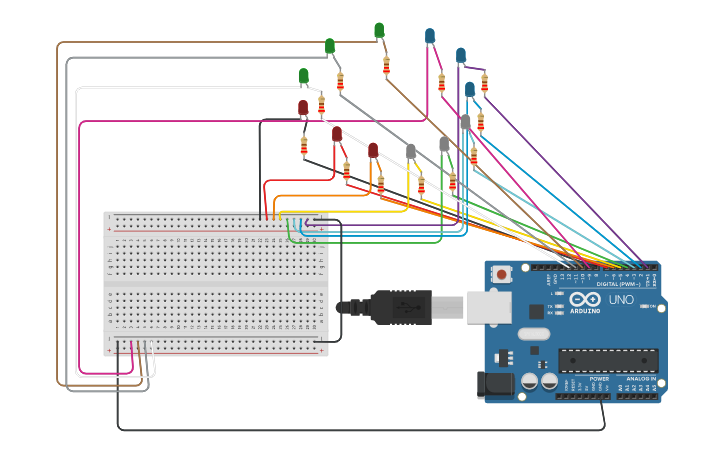 Circuit design Reloj de 12 leds Lucía Monje - Tinkercad