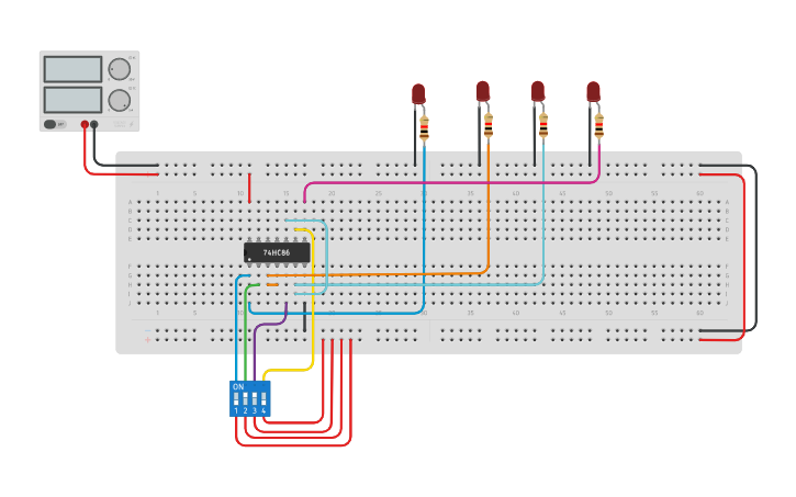 Circuit Design Gray To Binary Convertor Tinkercad