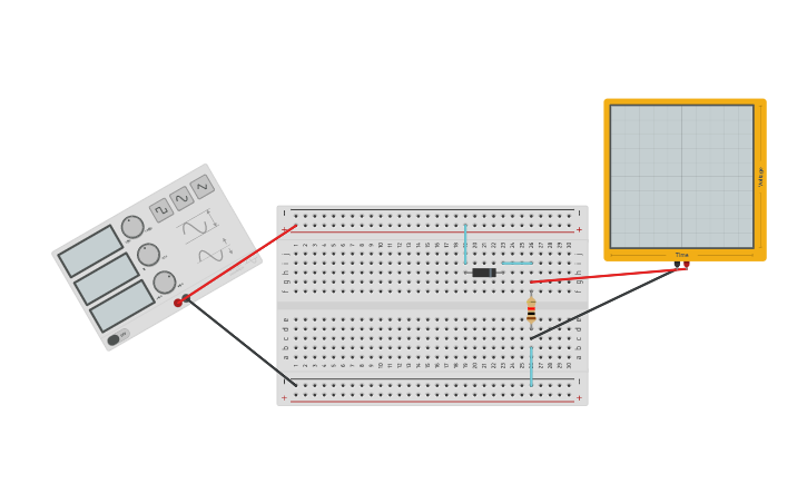 Circuit design raddrizzatore a singola semionda - Tinkercad