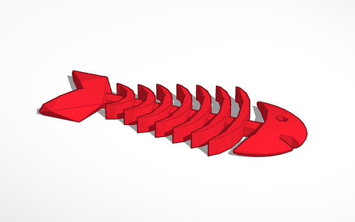 3D design Fish skeleton - Tinkercad