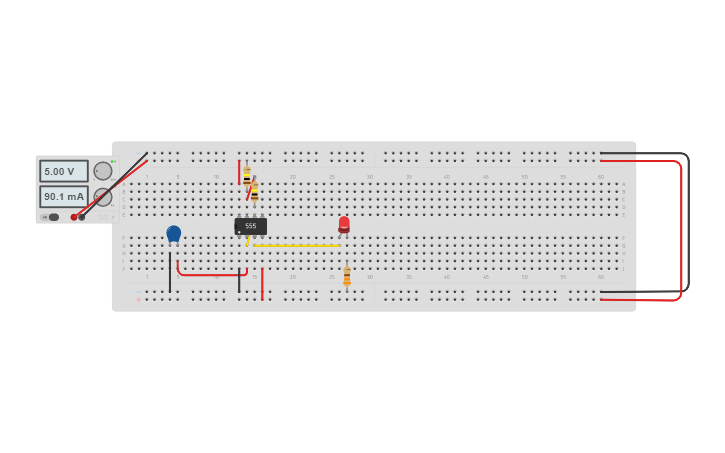 Circuit design 555 timer - Tinkercad