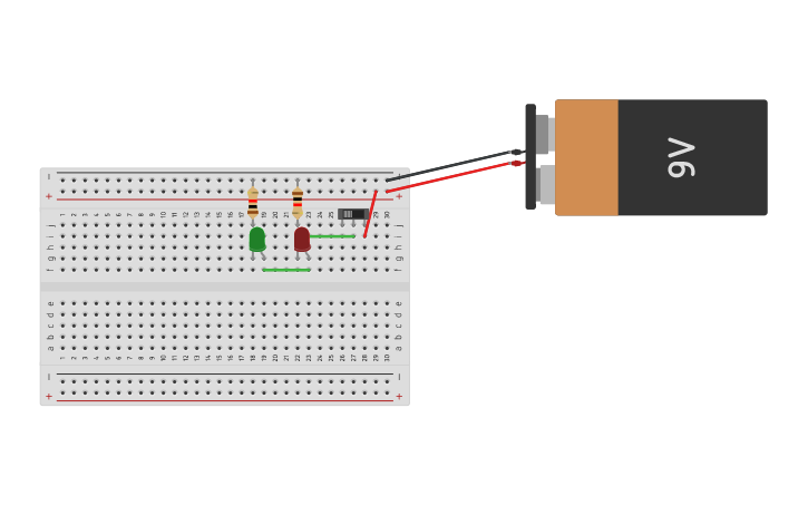 Circuit design Montaje en paralelo con LED | Tinkercad