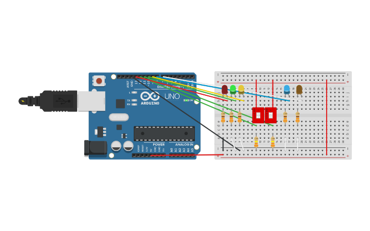 Circuit design Simulacion Compuertas basicas - Tinkercad