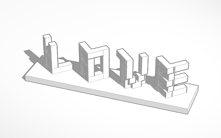 3D design two sided text - Tinkercad