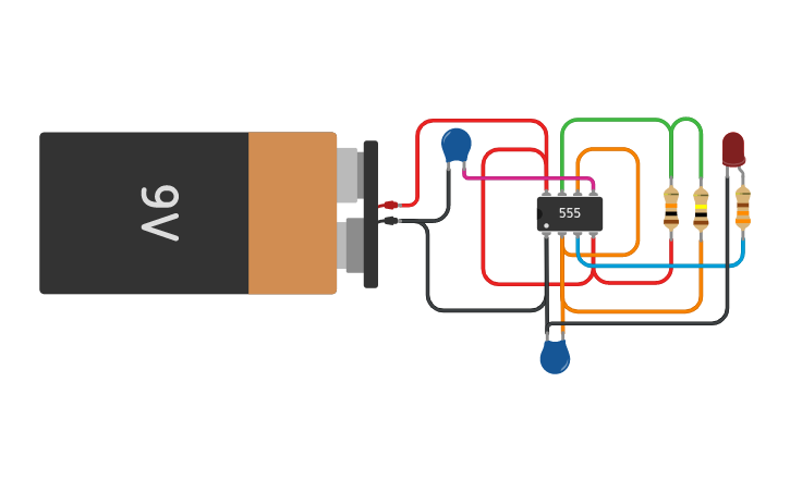Circuit Design 555 Single Led Flasher Tinkercad