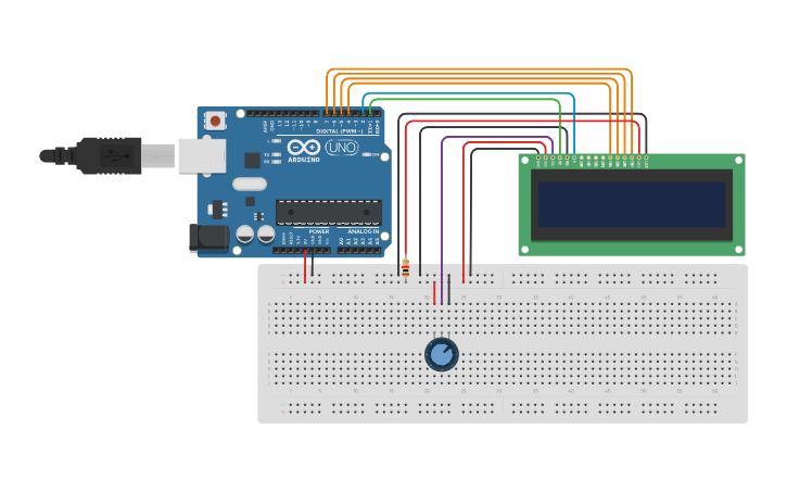Circuit design LCD with Library | Tinkercad