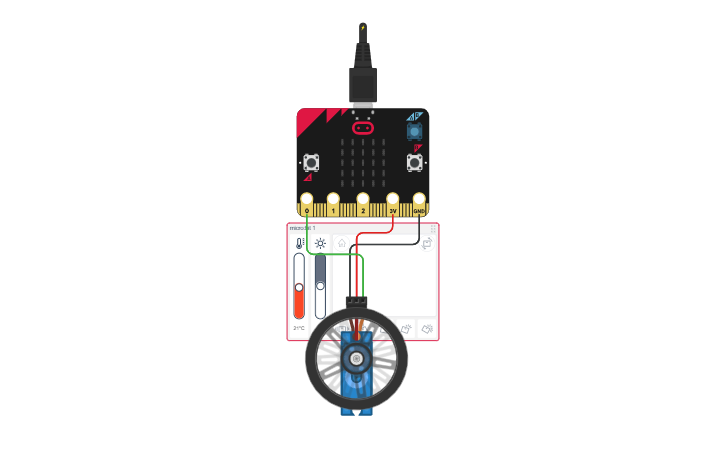 Circuit design Microbit Fan - Tinkercad